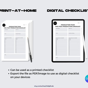 Production Checklist Printable Canva Template | Customise on Canva - Etsy
