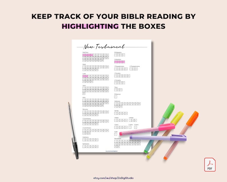 Bible Reading Plan Bullet Journal Printable for Old New Testament PDF ...