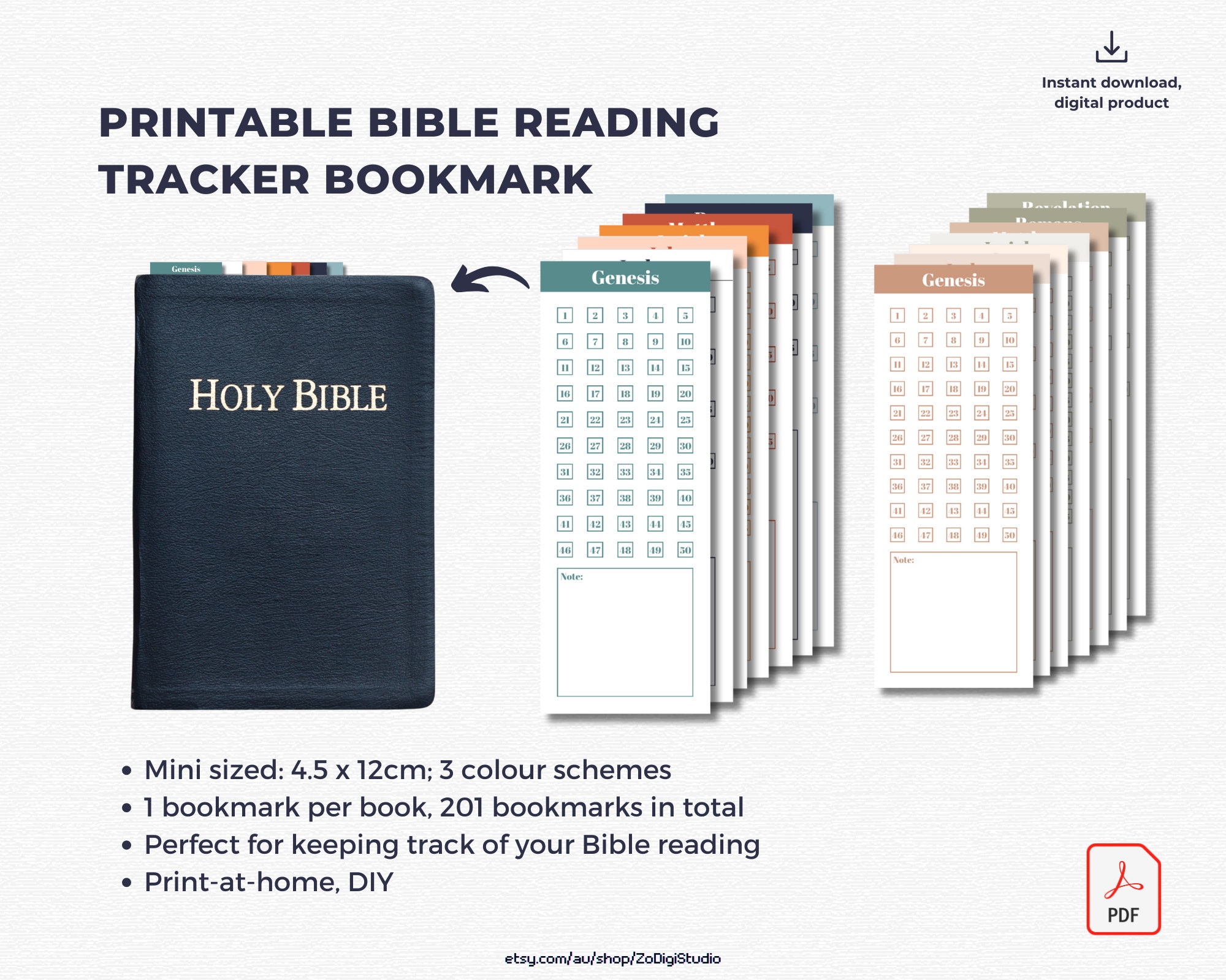 Bible Tab Reading Tracker Bookmarks Printable | PDF Download - Etsy