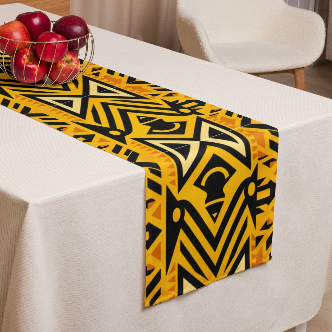 African Elegance: Ghana Yellow Kente Table Runner - Beautiful Table ...