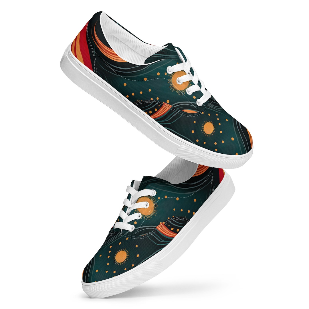 Authentic South African Shweshwe Men’s Lace-up Canvas Shoes - African ...