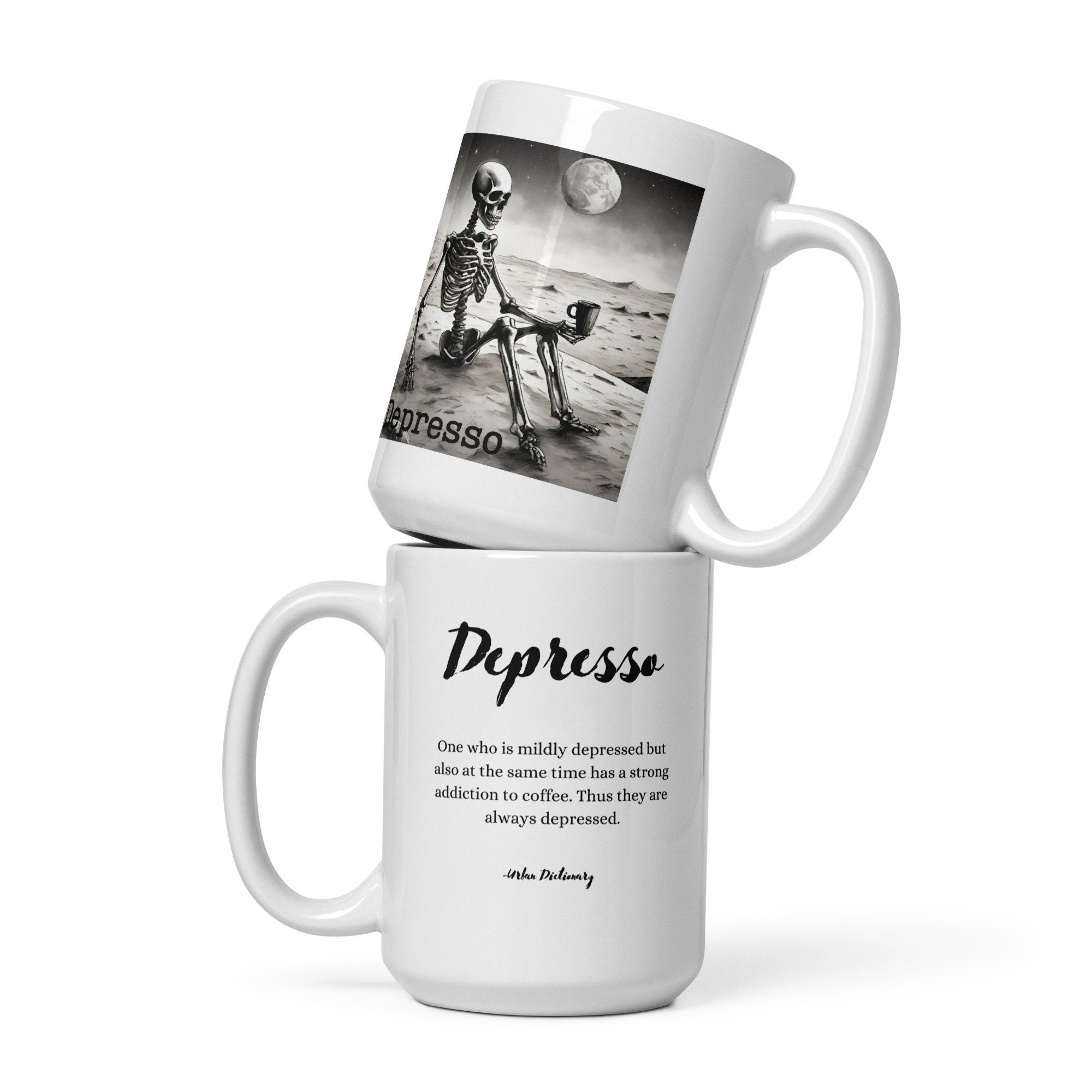 Depresso White Glossy Mug - Etsy