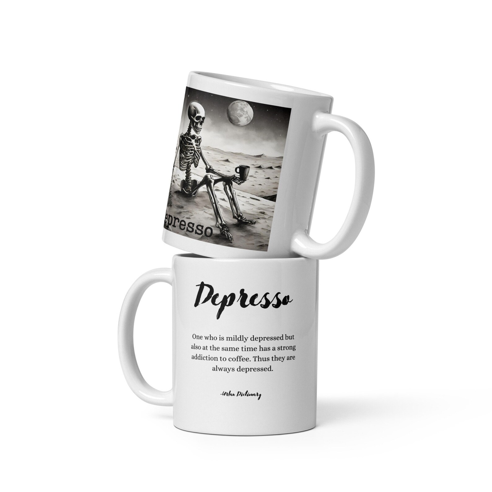 Depresso White Glossy Mug - Etsy