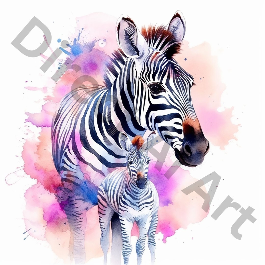 Watercolor, Clip Art, Baby Animals With Mother, Cuddling, PNG ...