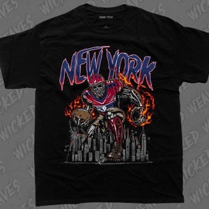 NEW YORK Football Shirt, NFL Fan Tee, Football Team Shirt, Skeleton ...