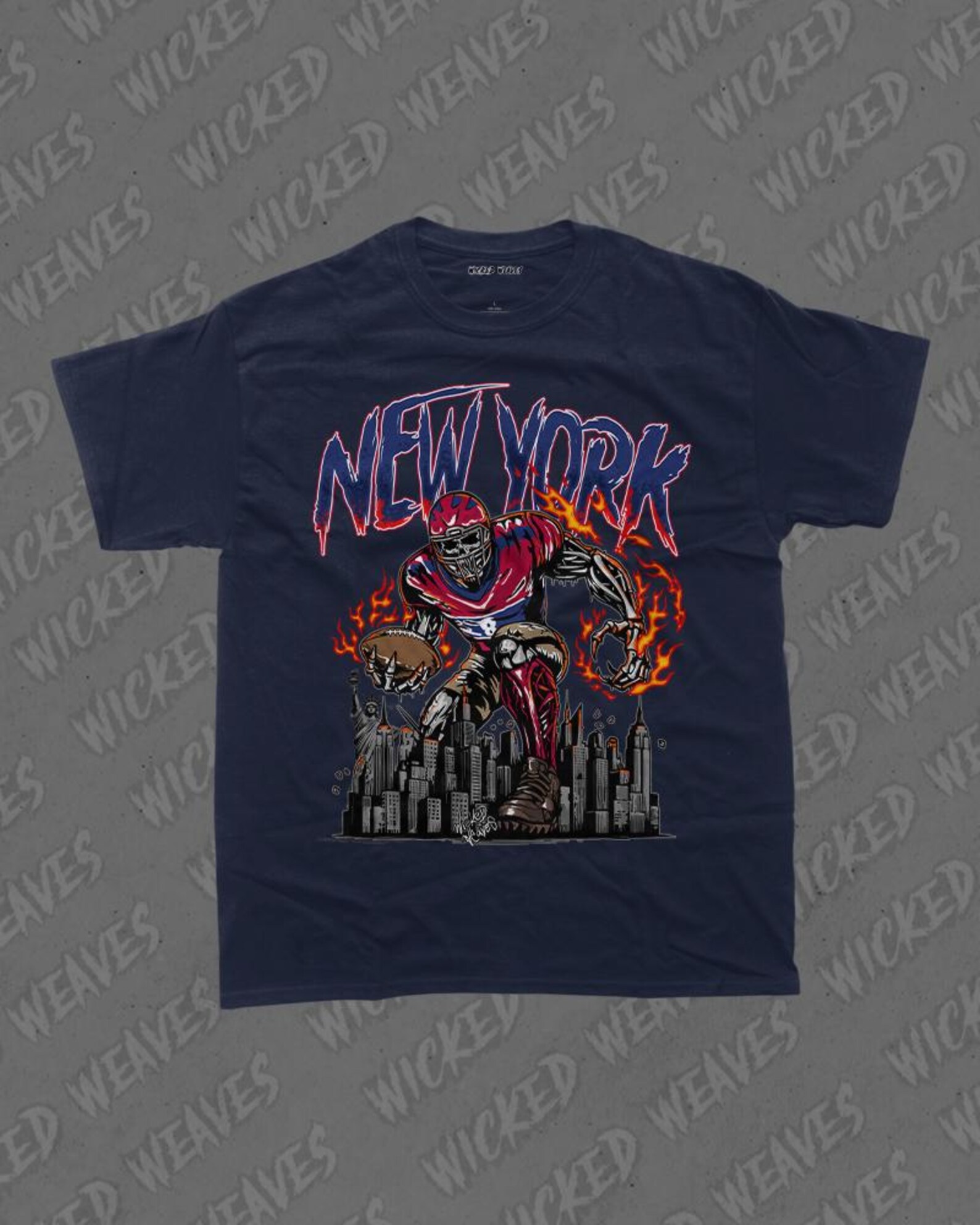 NEW YORK Football Shirt, NFL Fan Tee, Football Team Shirt, Skeleton ...