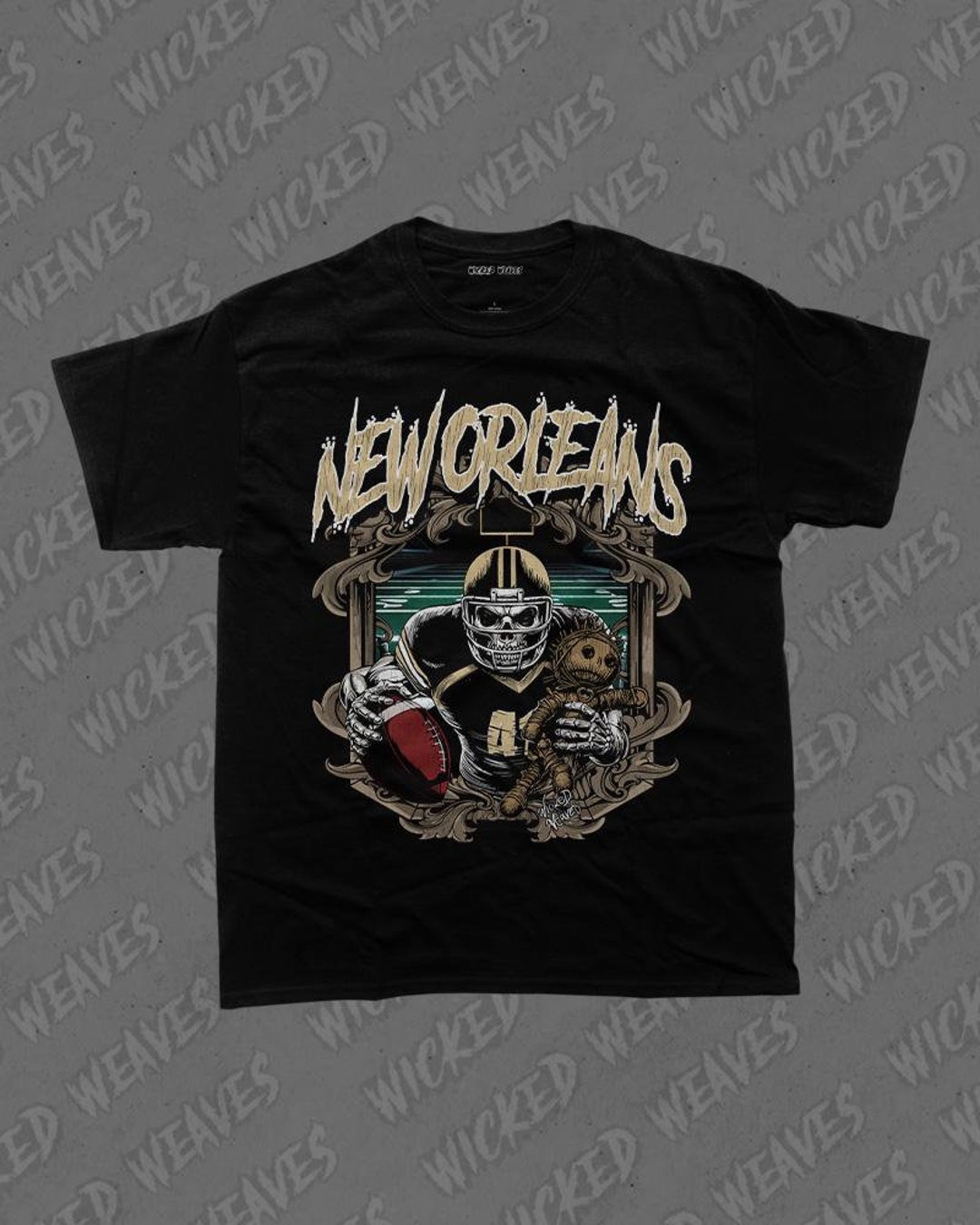 NEW ORLEANS Football Shirt, NFL Fan Tee, Football Team Shirt, Skeleton ...