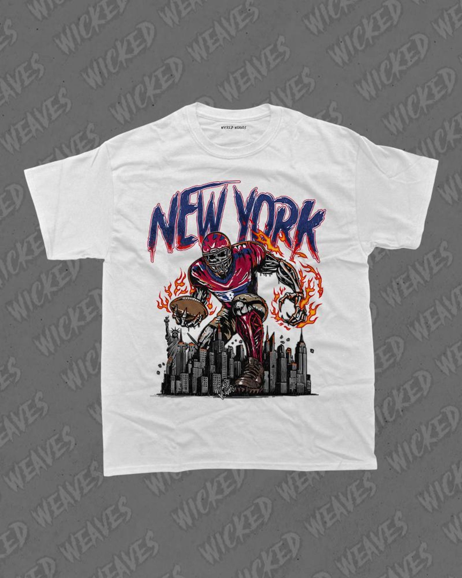 NEW YORK Football Shirt, NFL Fan Tee, Football Team Shirt, Skeleton ...