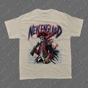 NEW ENGLAND Football Shirt, NFL Fan Tee, Football Team Shirt, Skeleton ...