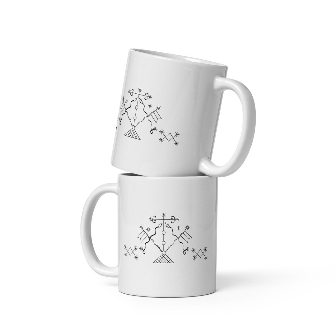 Ayida Wedo Haitian Vodou Veve White Glossy Mug - Etsy