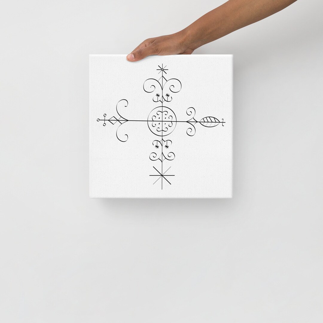 Simbi Haitian Vodou Veve Print Thin Canvas Copy - Etsy