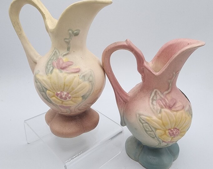 2 1940s Vintage Hull Pottery Ewer/pitcher/vases 5” Water Lilly - Etsy