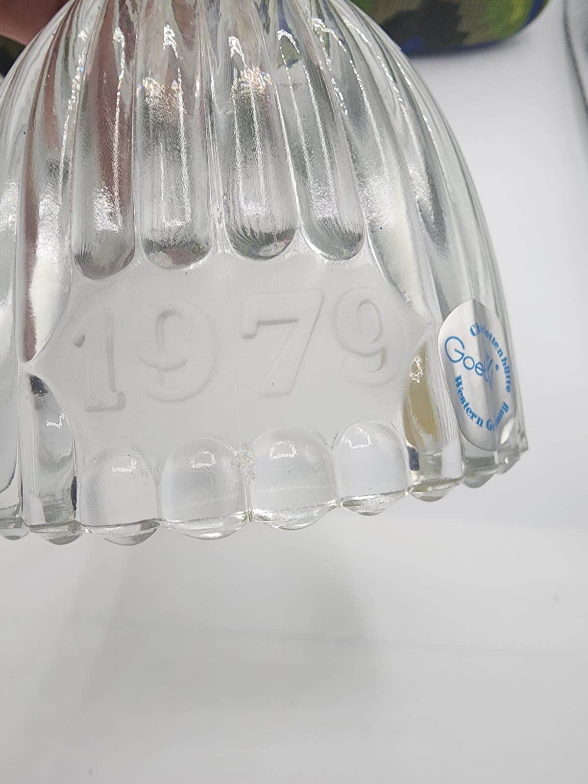 2 Goebel Crystal Glass Bells Praying Girl (1978) & Boy (1979) Frosted ...