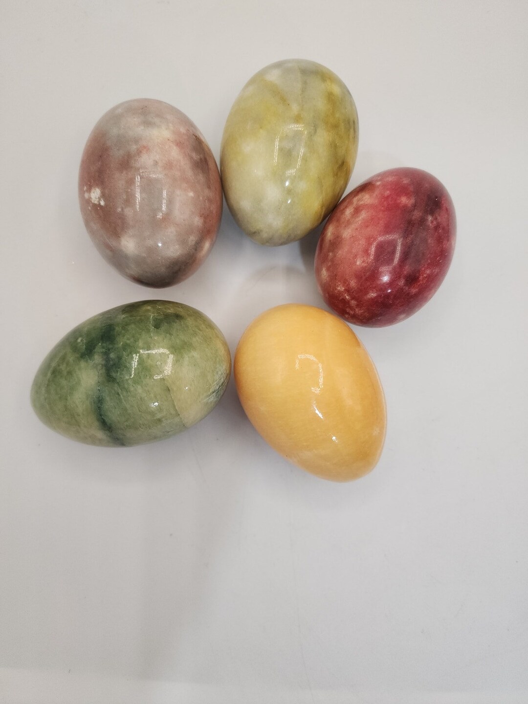 5 Solid Marble/alabaster Eggs - Etsy