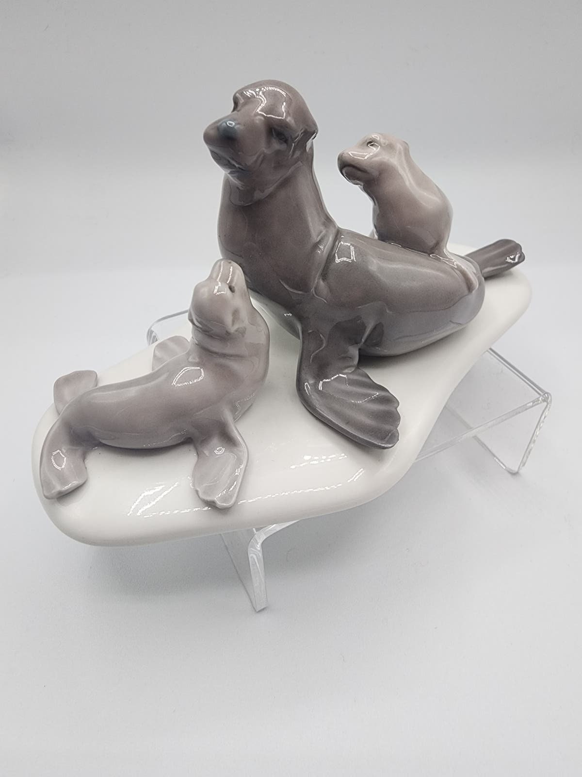 Lladro 5887 mini Seal Family Mother With Baby Seal Figurine - Etsy