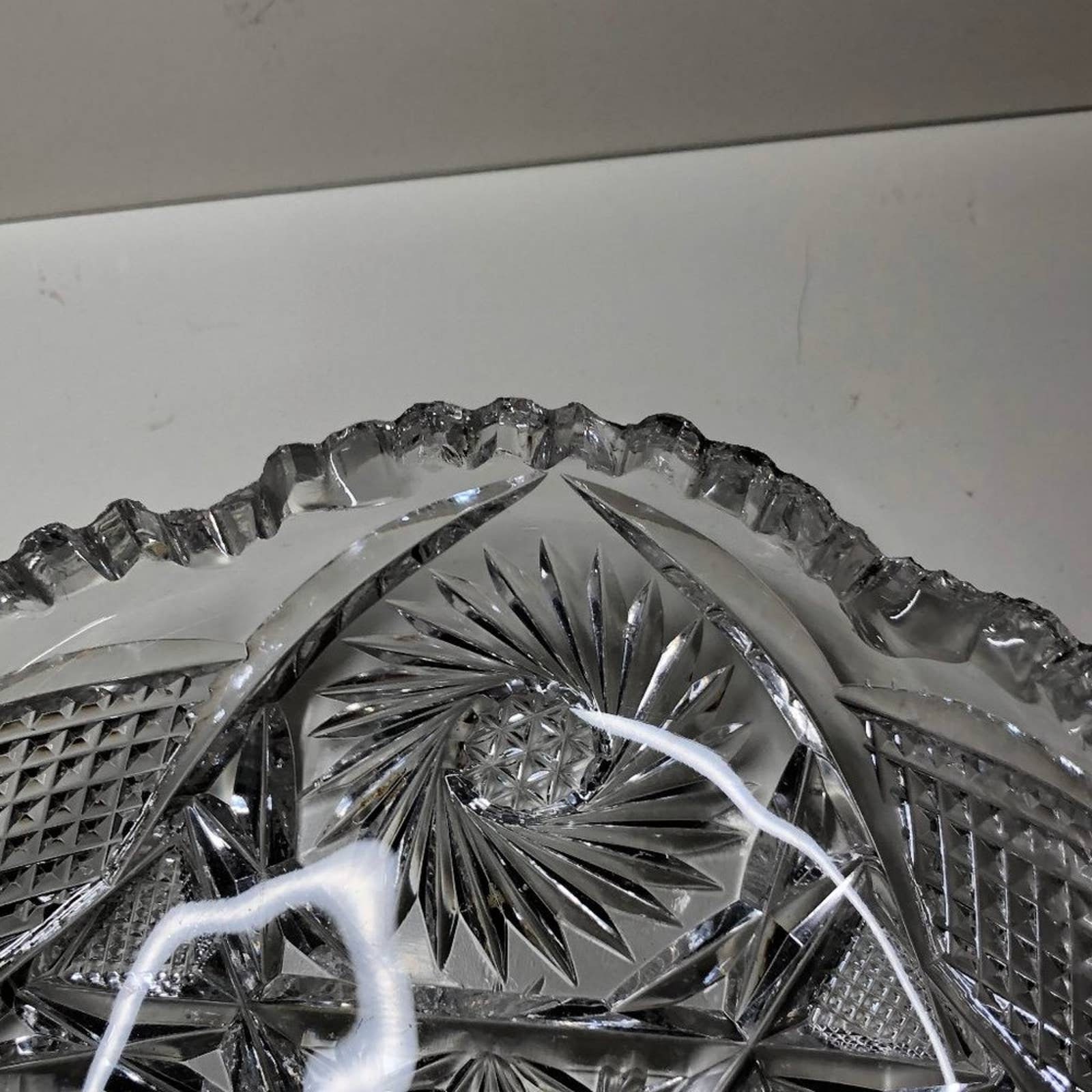 Vintage Crystal Cut Glass Dish W/ Finger Loop - Etsy