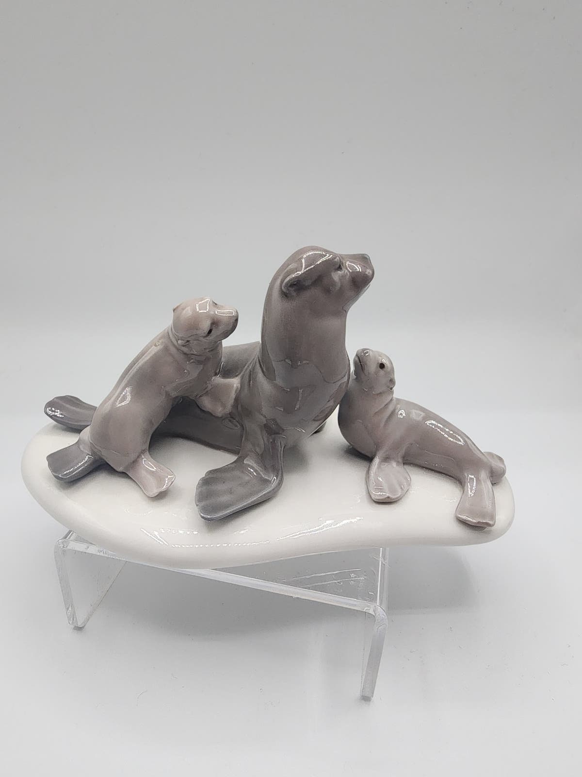 Lladro 5887 mini Seal Family Mother With Baby Seal Figurine - Etsy