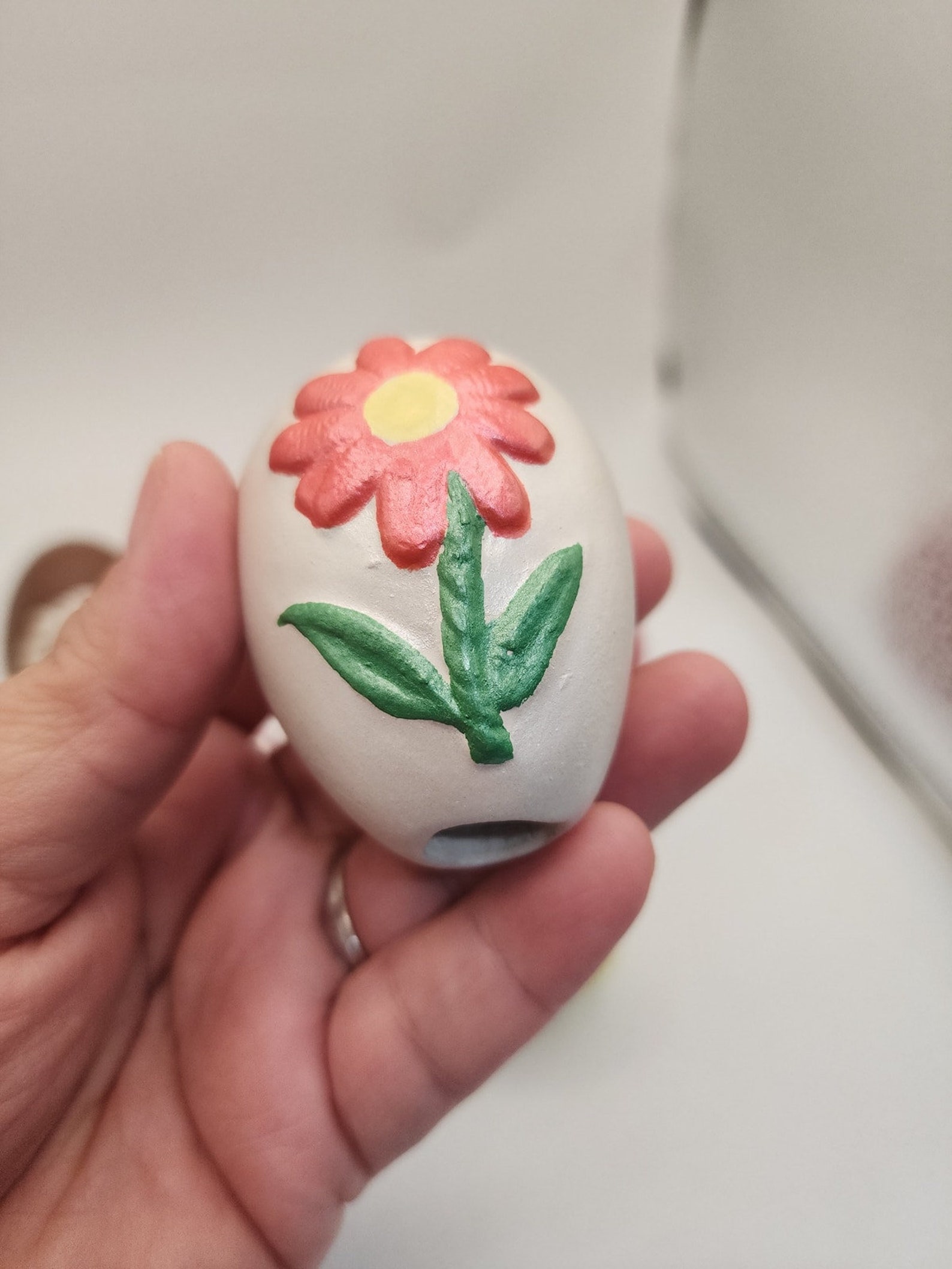 Hand Painted Ceramic Eggs and Basket - Etsy