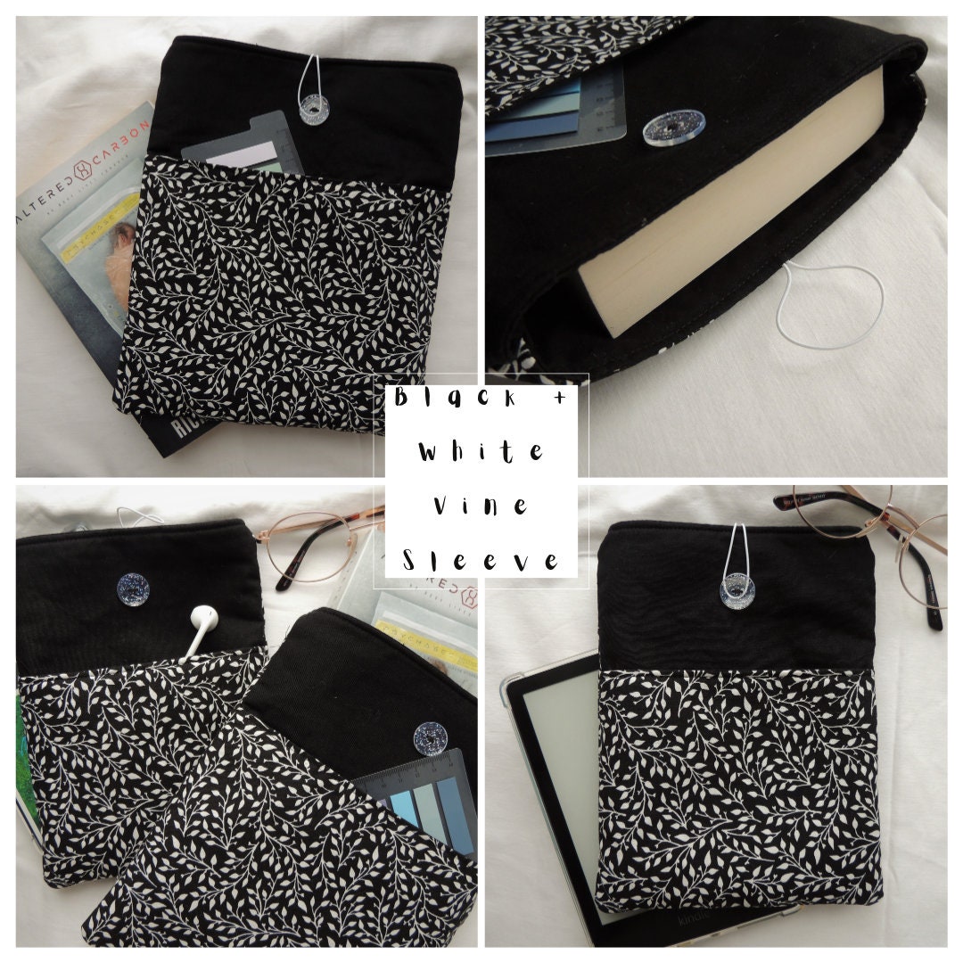 Handmade Black and White Vines Book / Kindle Sleeve - Etsy