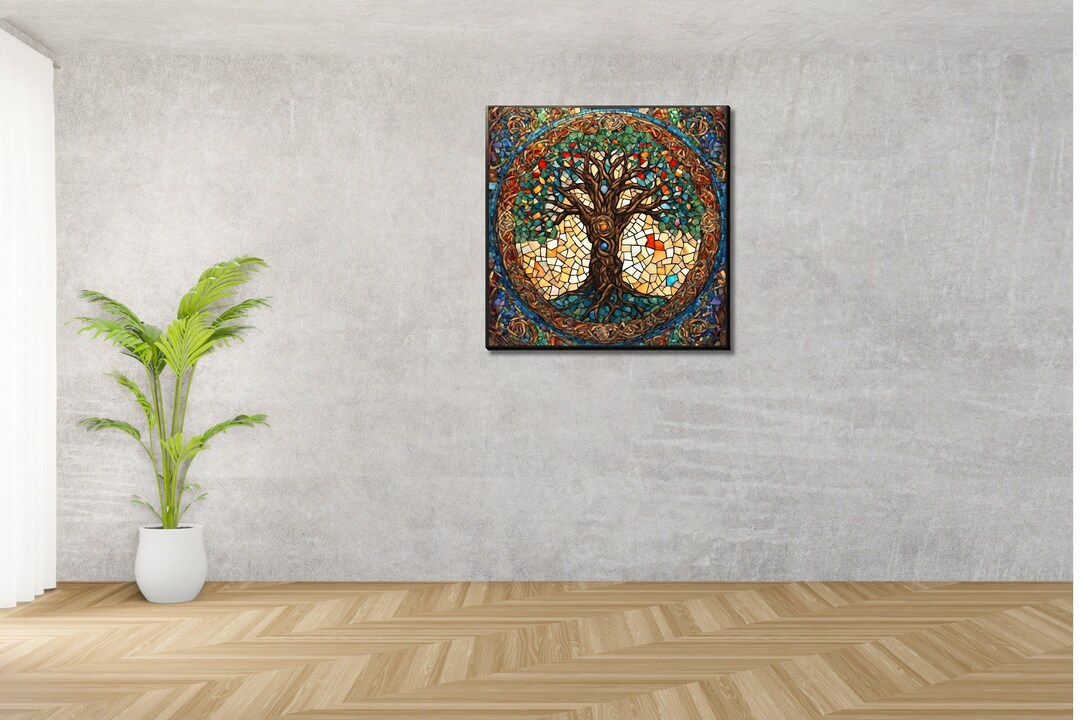 Baum des Lebens, Poster Baum des Lebens, Kunstdruck auf Leinwand, Kunst Baum des Lebens, fertig ...