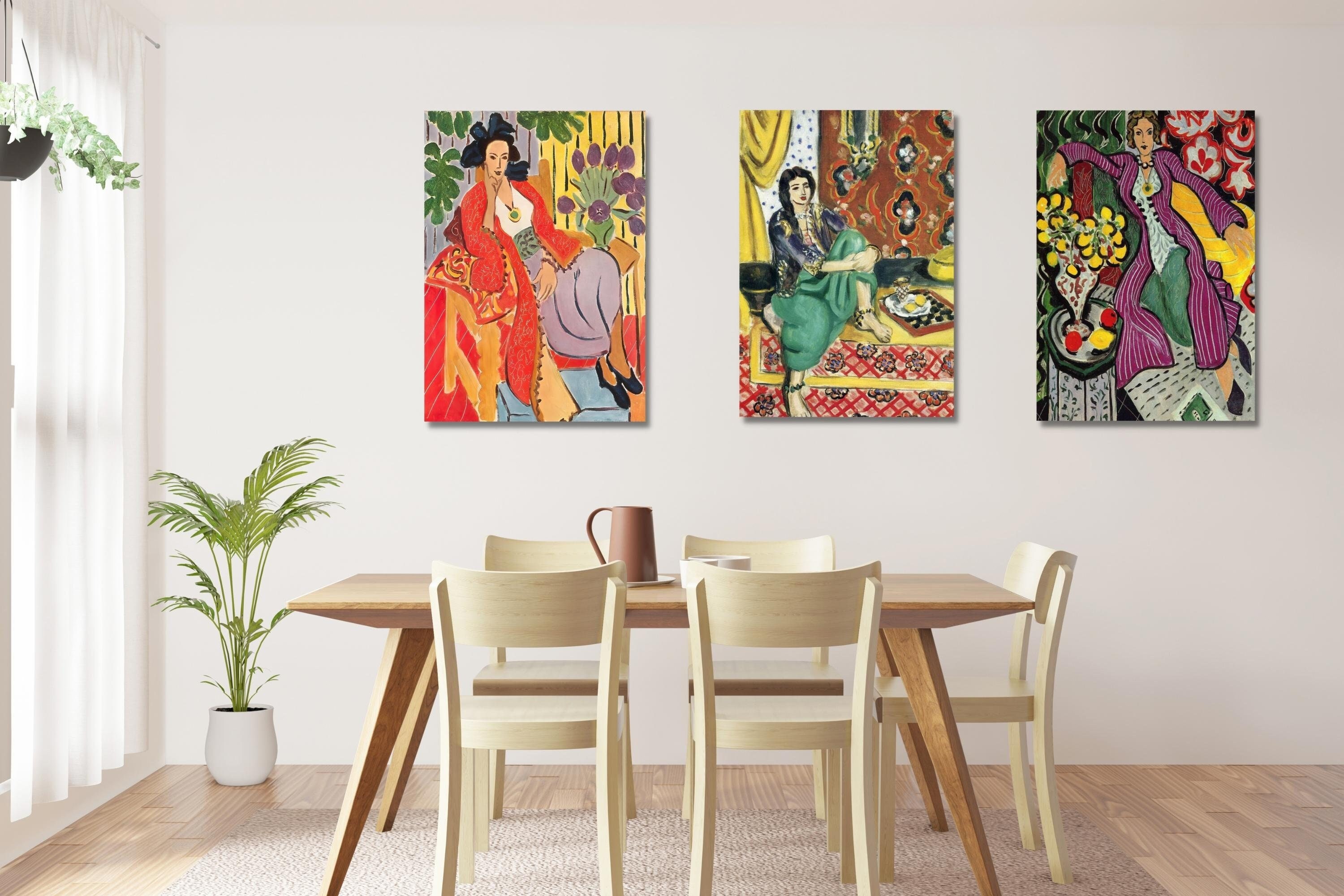 Set of 3,henri Matisse,red Jacket, Odalisque Sitting With Board,woman ...