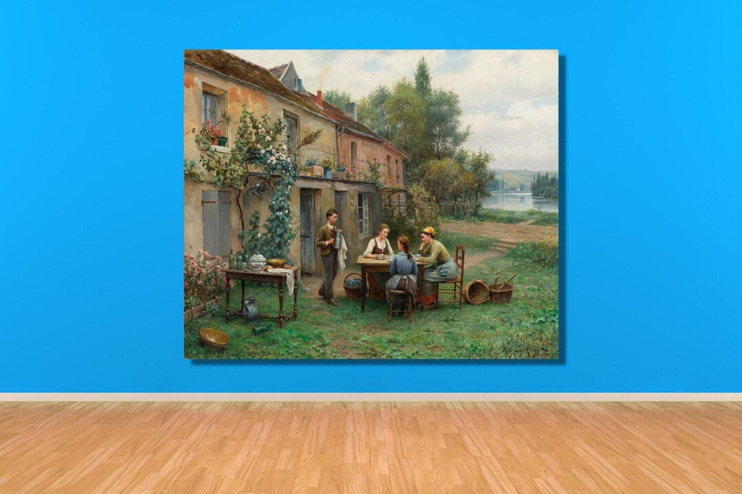 Daniel Ridgway Knight ,coffee in the Garden,clasicc Art, Modern Canvas ...