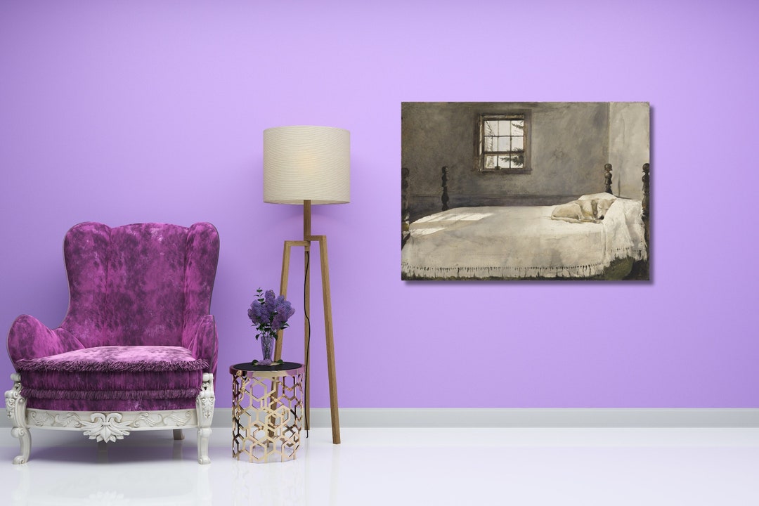 Master Bedroom Dog Sleeping in Bed by Andrew Wyeth Andrew - Etsy