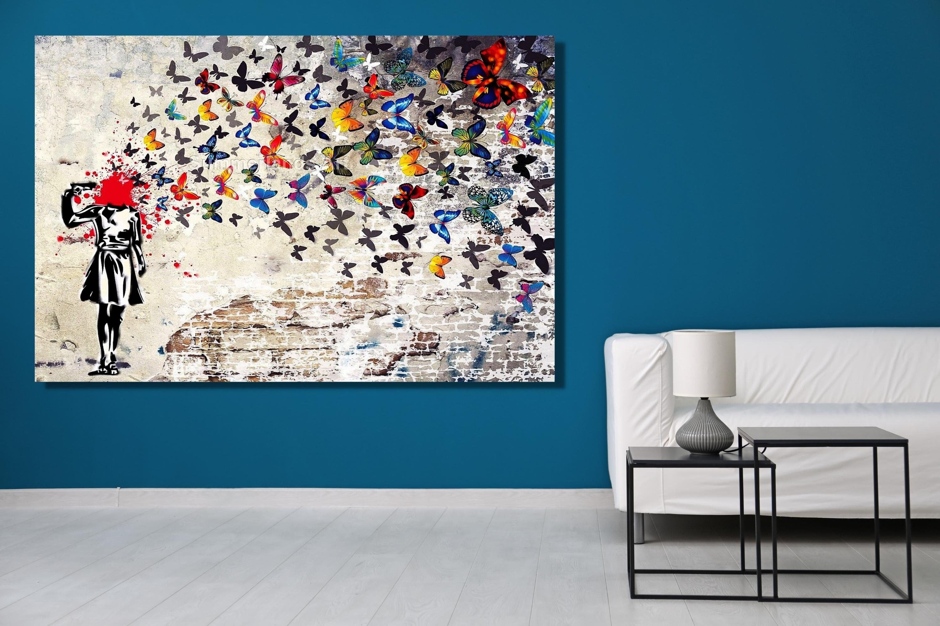 BANKSY, Colorful BANKSY, Butterfly Poster, Banks Poster, Kids Room ...