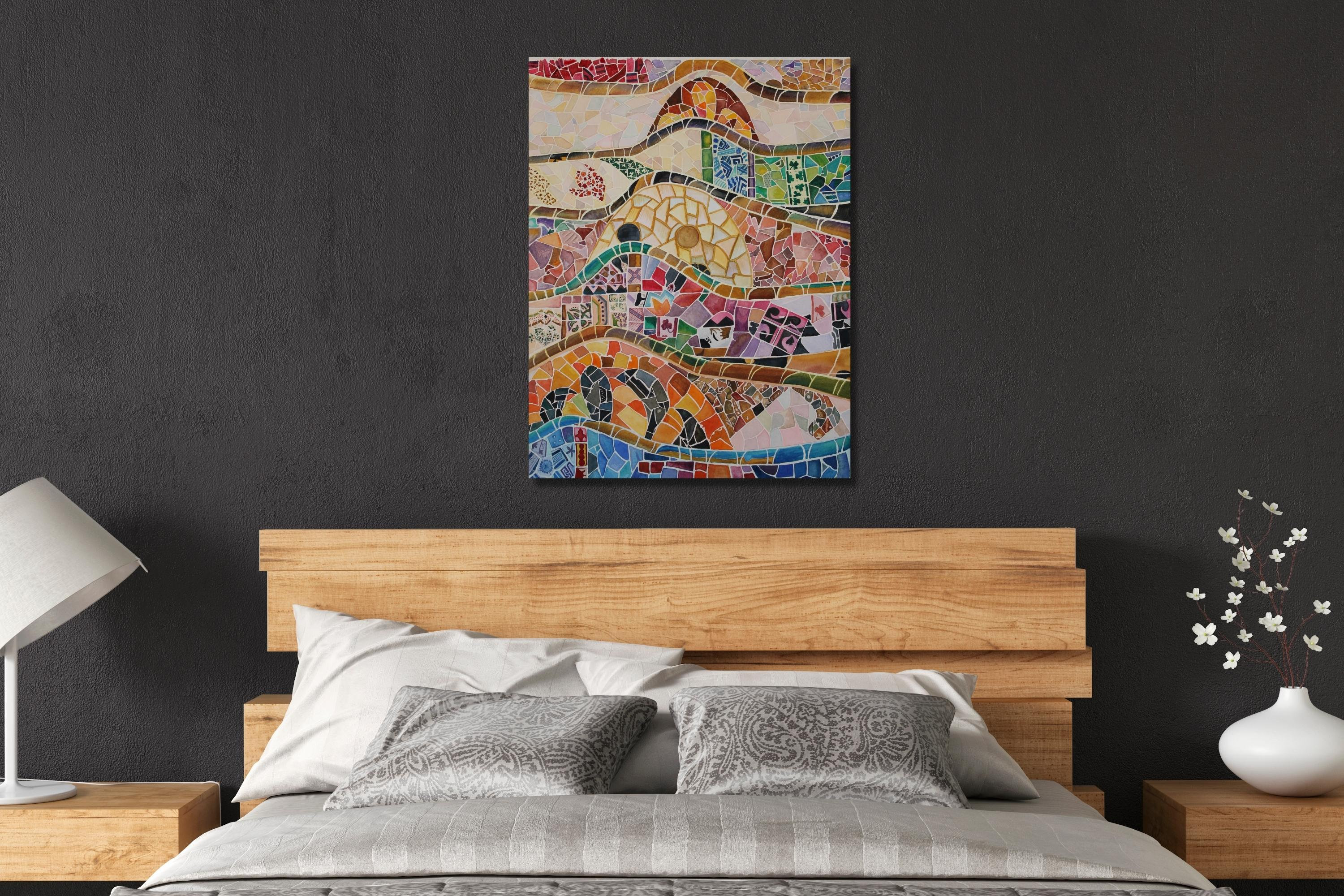 Antoni Gaudí,mosaic Wall Decor,living Room Decor, Mosaic Decor, Canvas ...