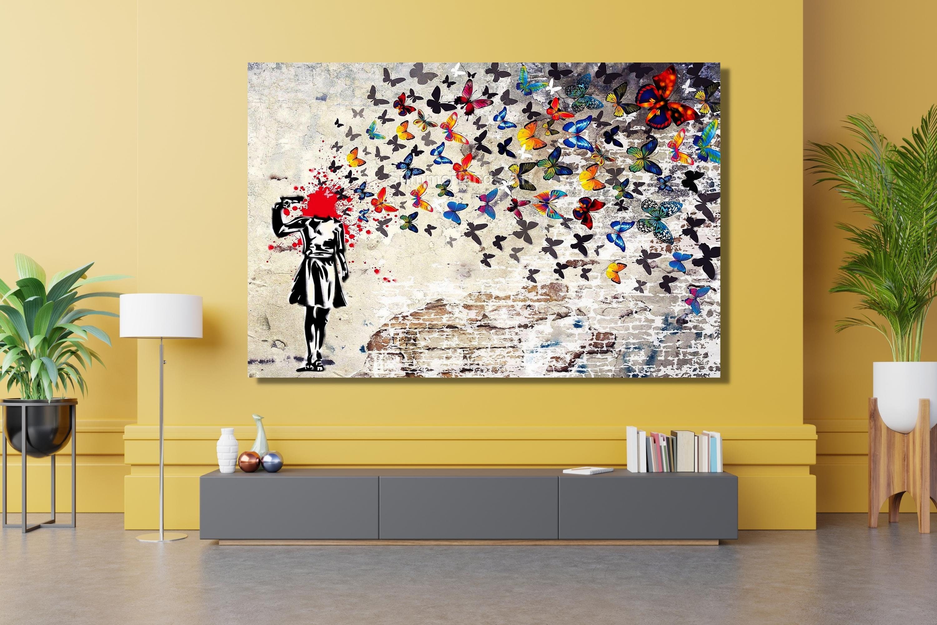BANKSY, Colorful BANKSY, Butterfly Poster, Banks Poster, Kids Room ...