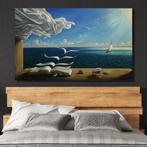 Salvador Dali, Famous Painting, the Waves Book Sailboat Surrealism ...