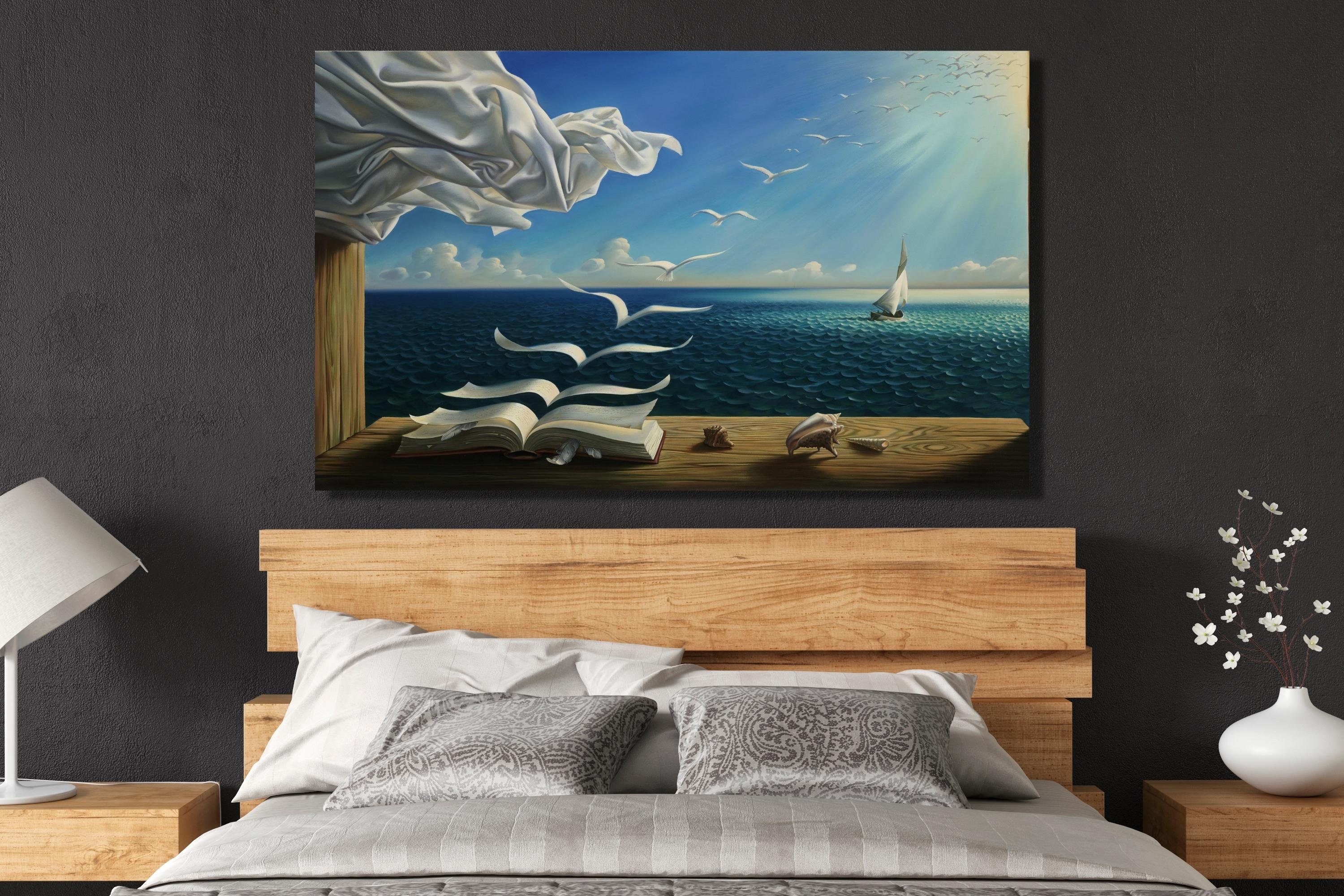 Salvador Dali, Famous Painting, the Waves Book Sailboat Surrealism ...