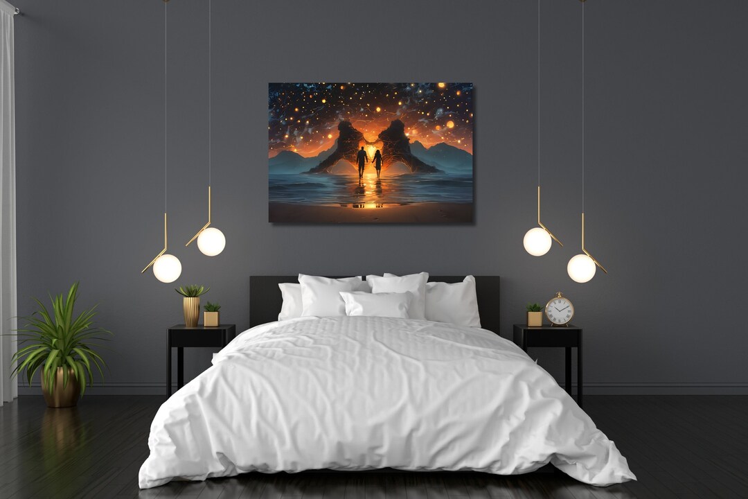 Moonlight Walk, Lover, Lovers, Digital Art Print, Lover Decor, Lover ...