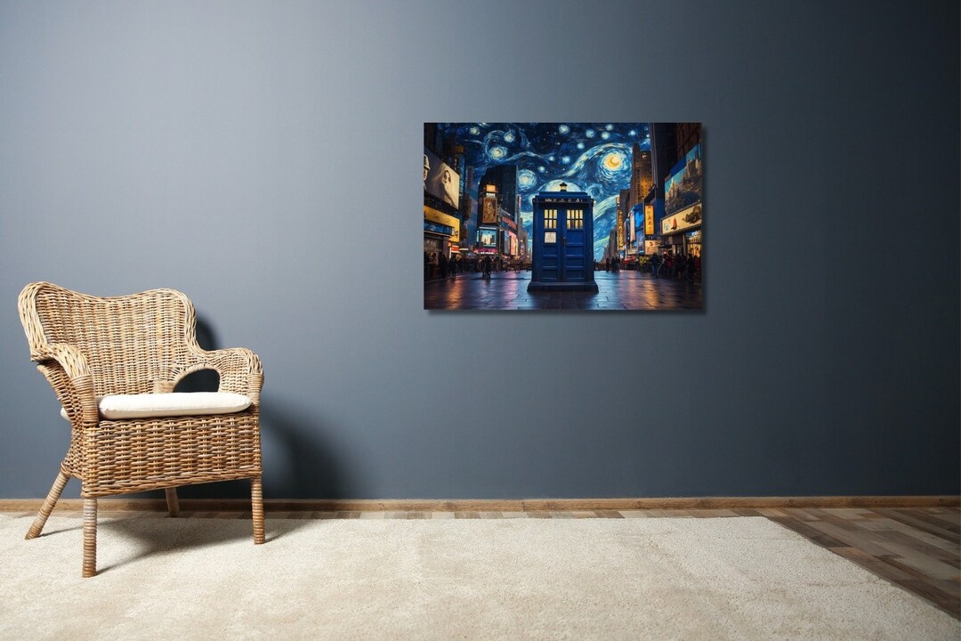 Starry Night, Doctor Who TARDIS, Canvas Wall Art, Classic Wall Art ...