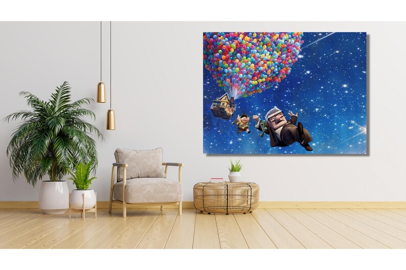 Pixar, Pixar Watercolor,disney Pixar Art,kids Room Decor,balloons ...