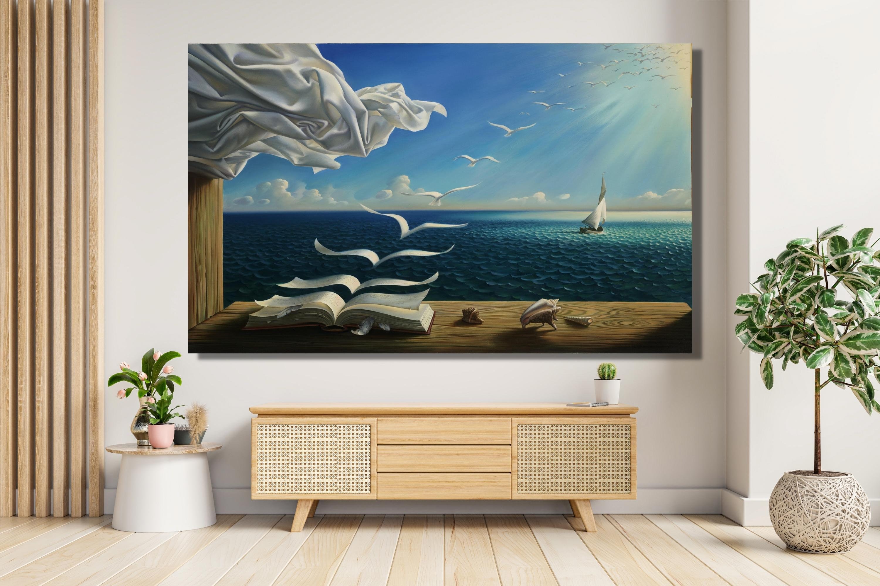 Salvador Dali, Famous Painting, the Waves Book Sailboat Surrealism ...