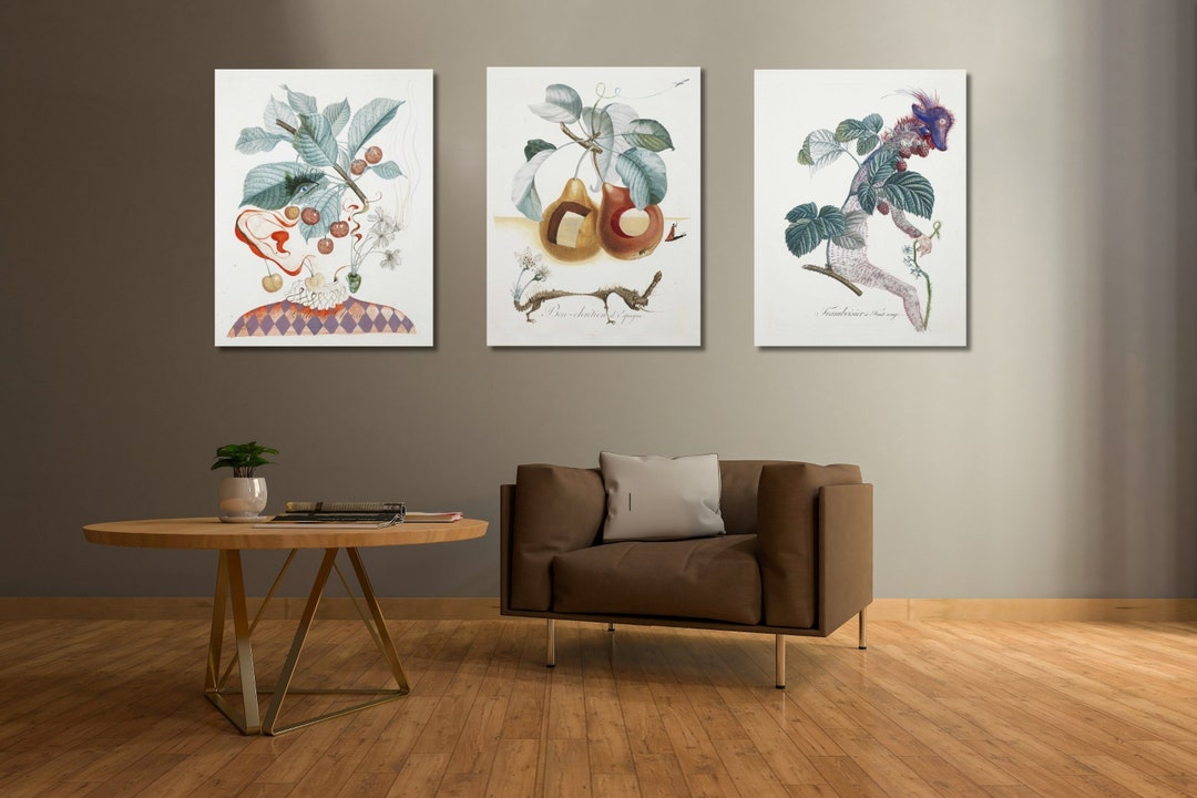 Set of 3, Salvador Dali, Botanical Fruit, Dali Art, Museum Exhibition ...