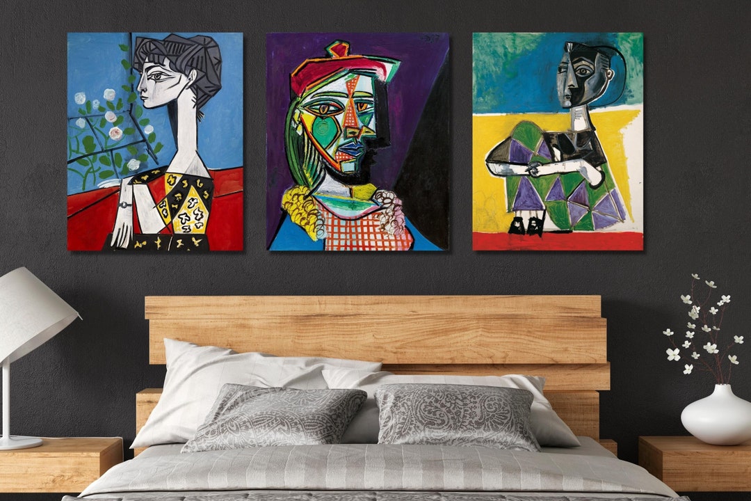 Set of 3,pablo Picasso,portrait of a Woman, Pablo Picasso Art,museum ...