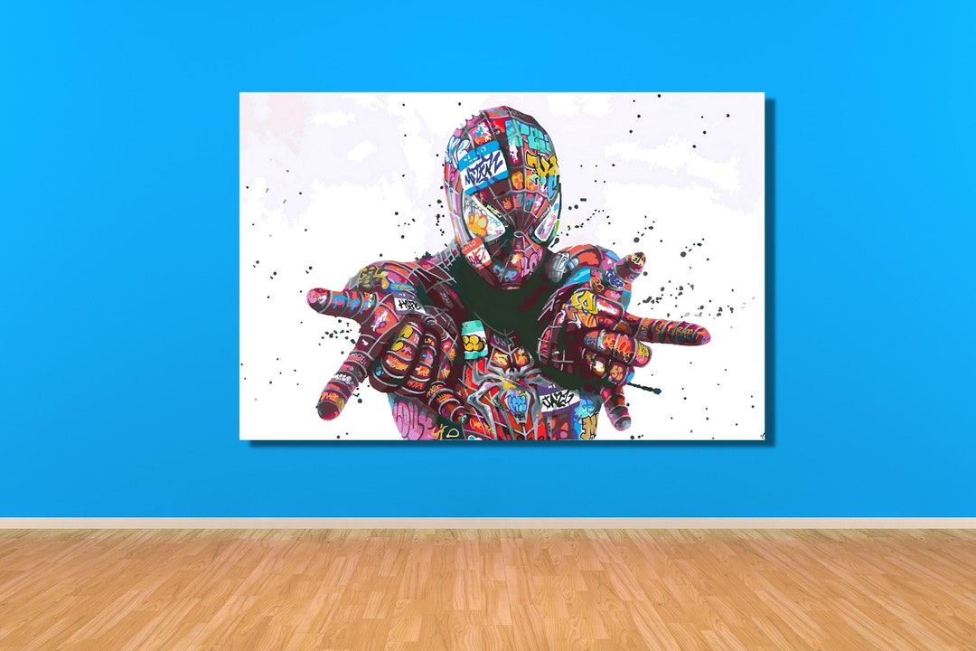 Spider-man Graffiti,spiderman Graffiti Print,spiderman Banksy Poster ...