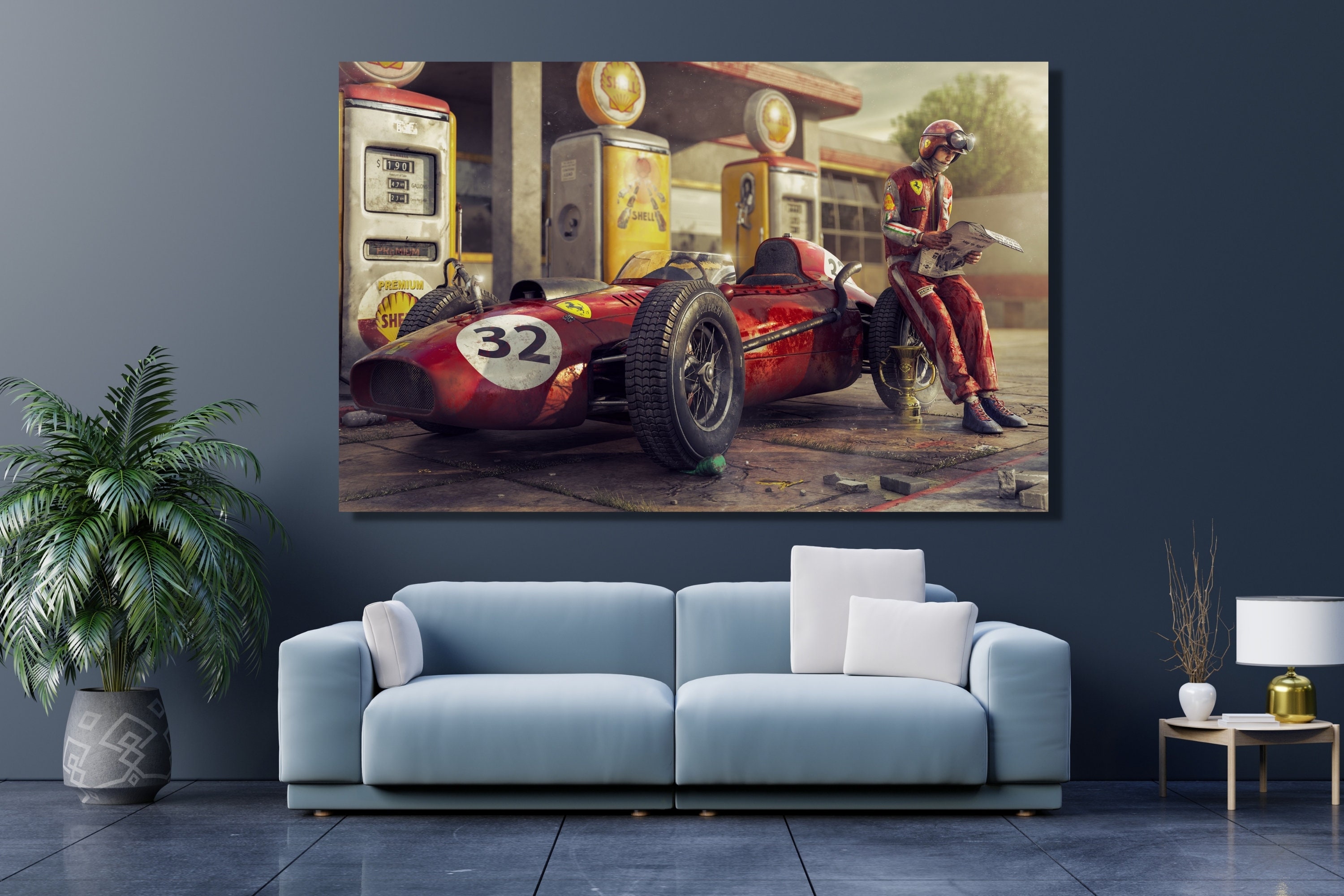 FERRARİ Legend,f1 Decor, Canvas Print Art,f1 Fan Gift,ferrari Legend ...