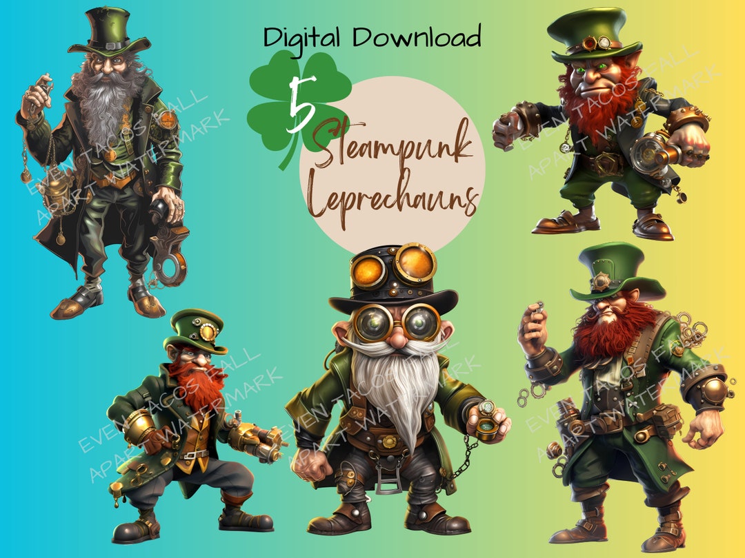 St. Patrick's Day Steampunk Leprechauns Clipart Collection | Clipart ...