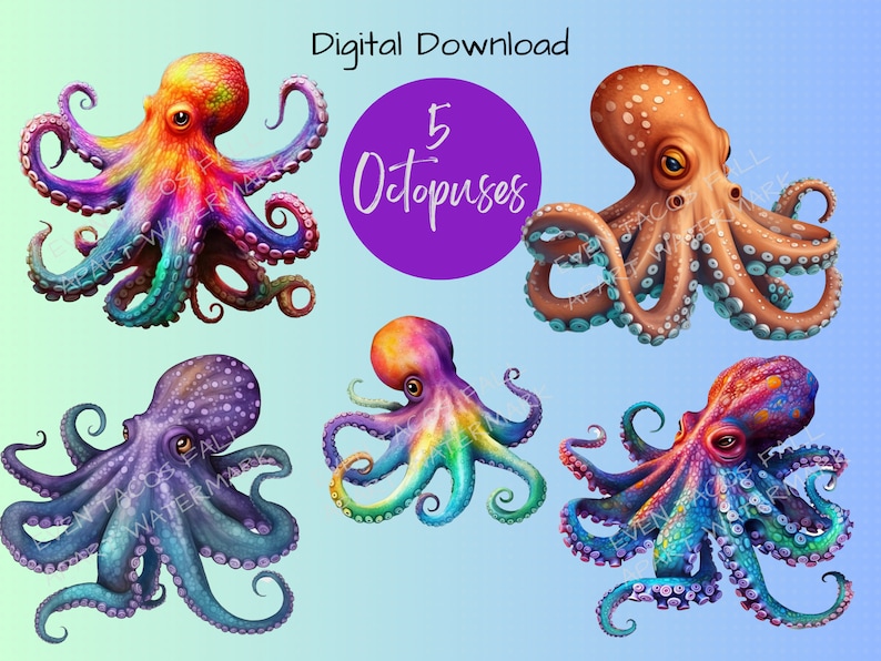 Under the Sea Octopus Collection, Octopus PNG, Clipart, PNG Digital ...