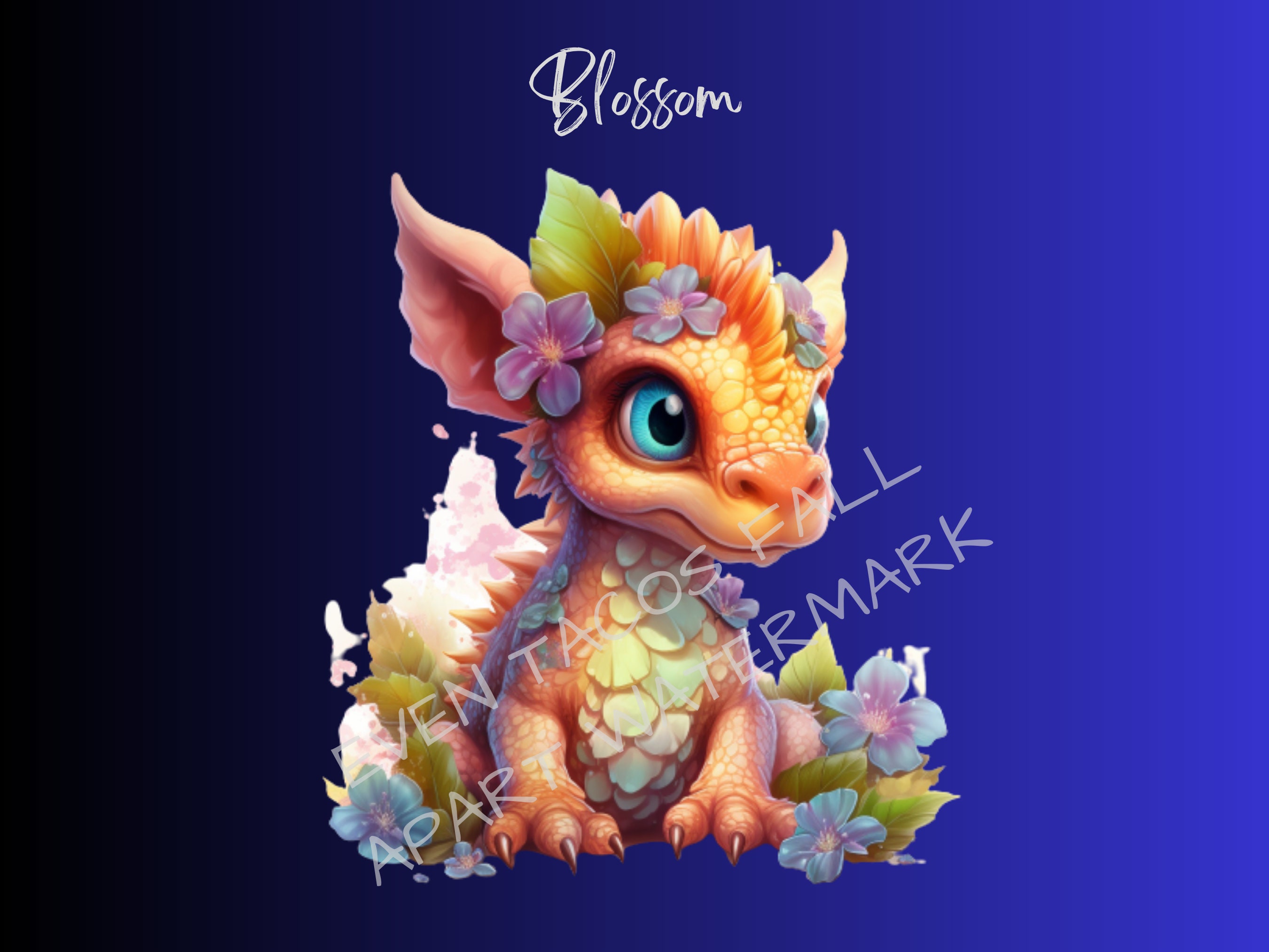 Sweet Baby Flower Dragons, Dragon PNG, Clipart, PNG Digital, Adorable ...