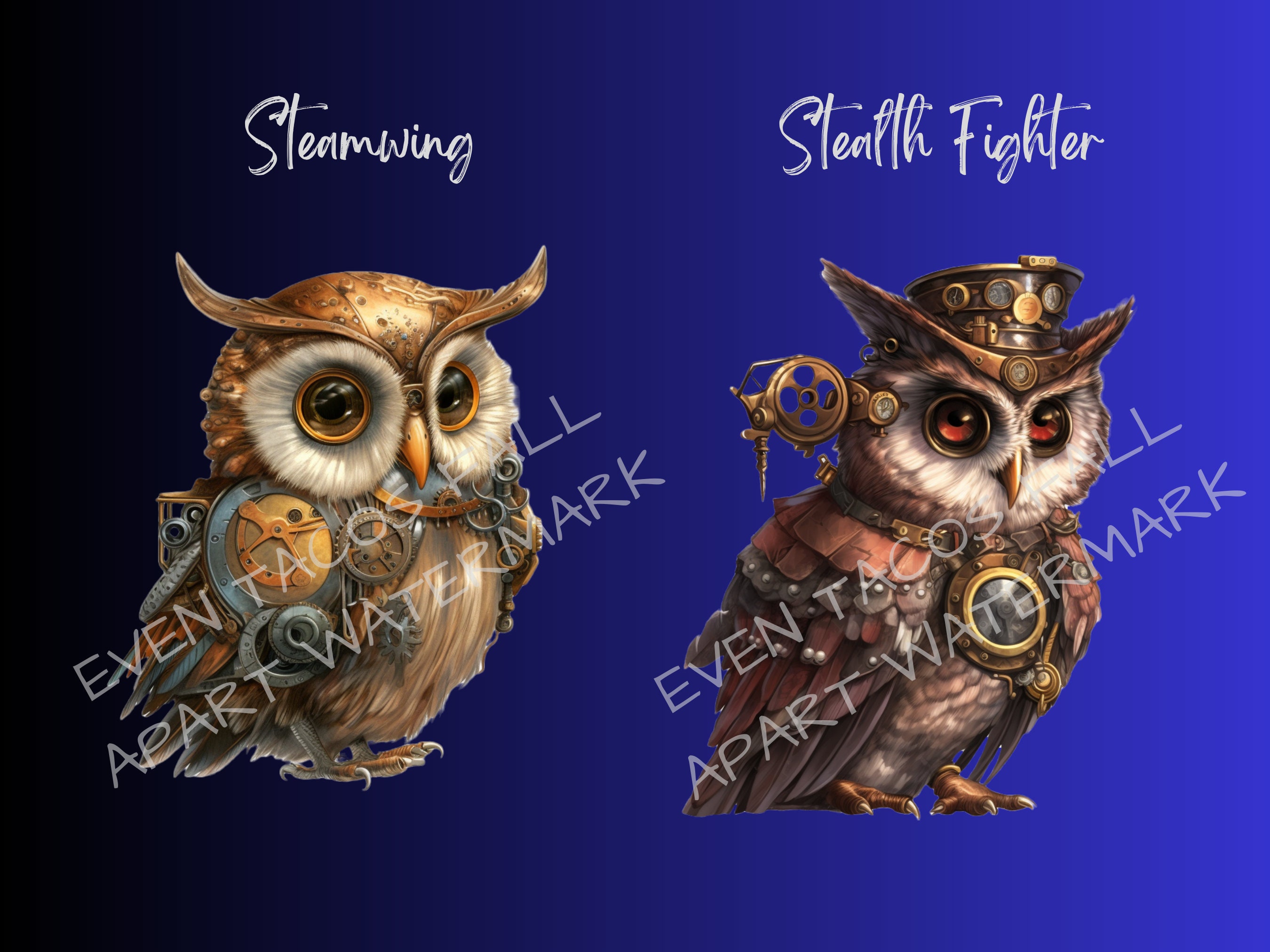 Steampunk Owl Collection, Owl PNG, Clipart, PNG, Digital - Etsy