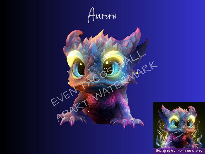 Baby Neon Dragons Clipart Collection | Dragon, PNG, Clipart, 300DPI ...