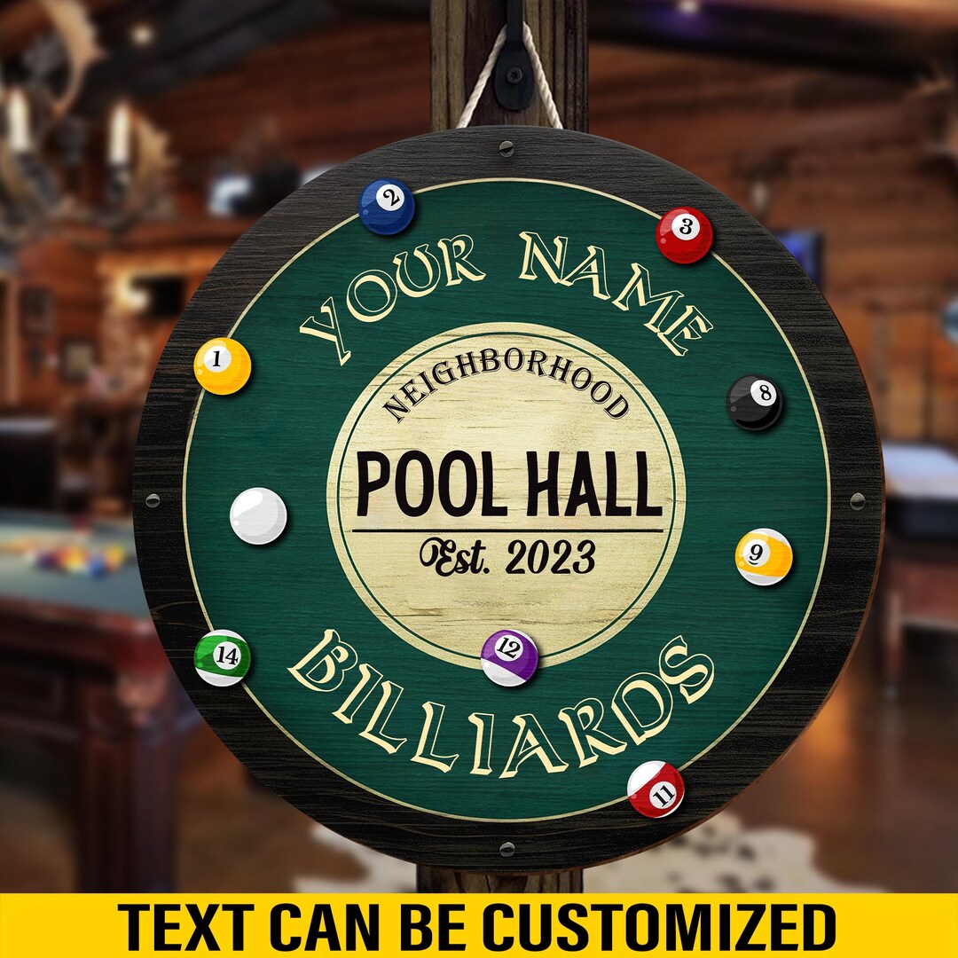 Custom Pool Hall Sign Game Room Sign Wall Decor Billiards - Etsy
