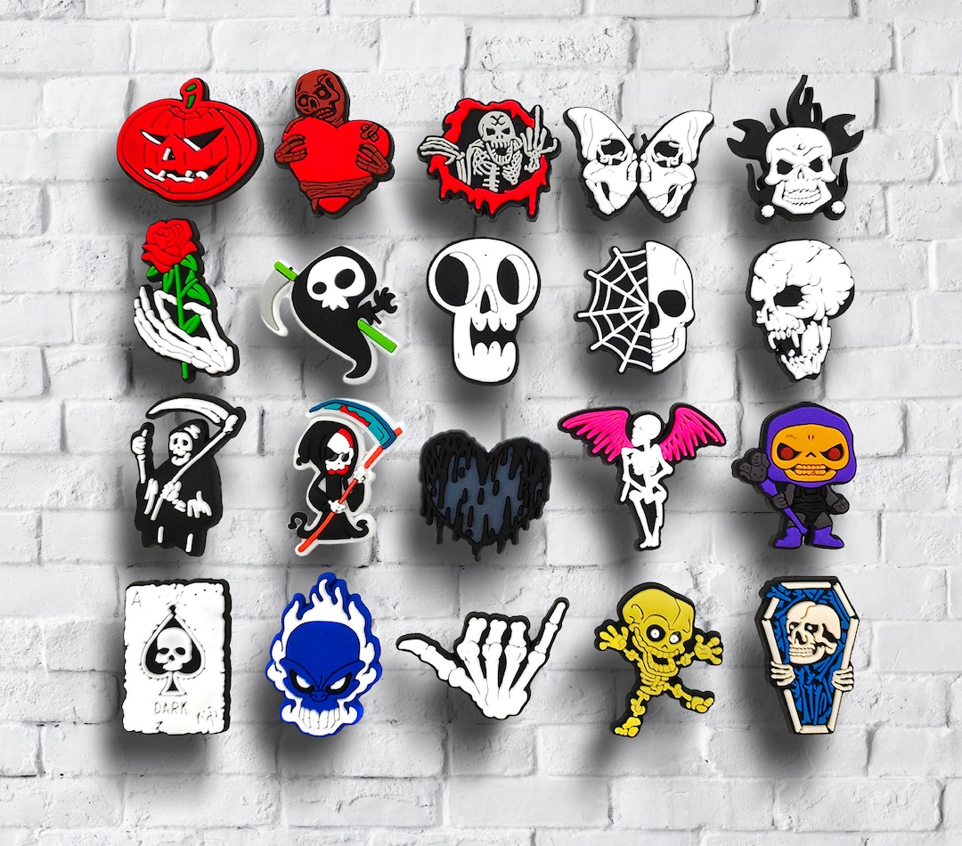 Gothic Cyberpunk Skull Croc Shoe Charms,horror Movie Pumpkin Stitched ...