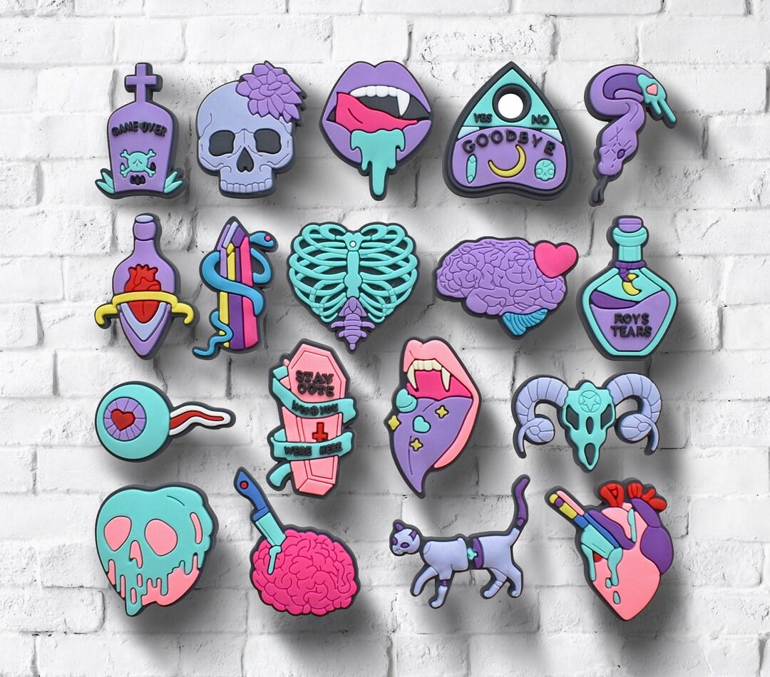 Purple Vampire Demon Croc Shoe Charms,satan Skull Zombies Scary ...