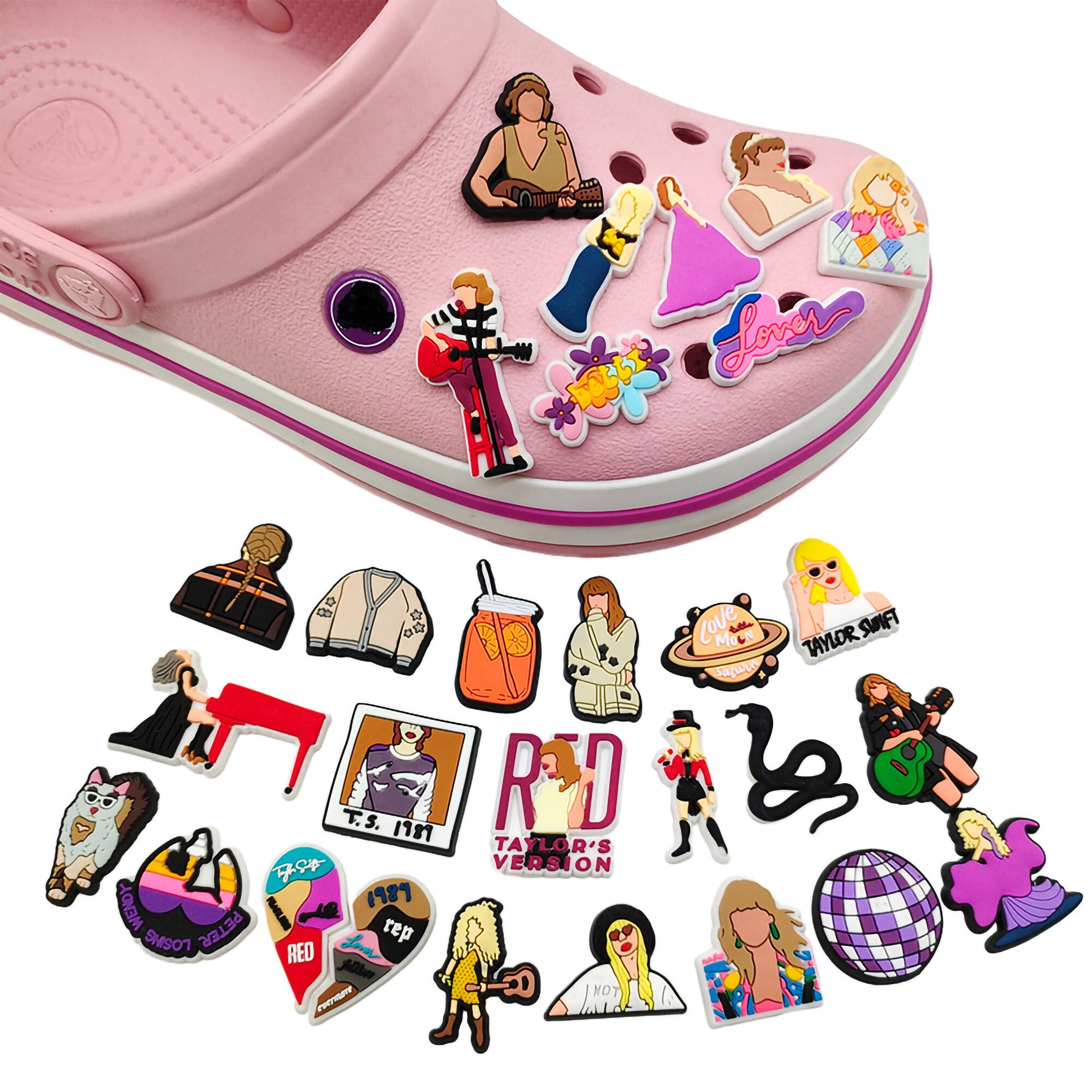 Pop Singer Taylor Swift Inspired Croc Shoe Charms,music Theme Jibbitz,t ...