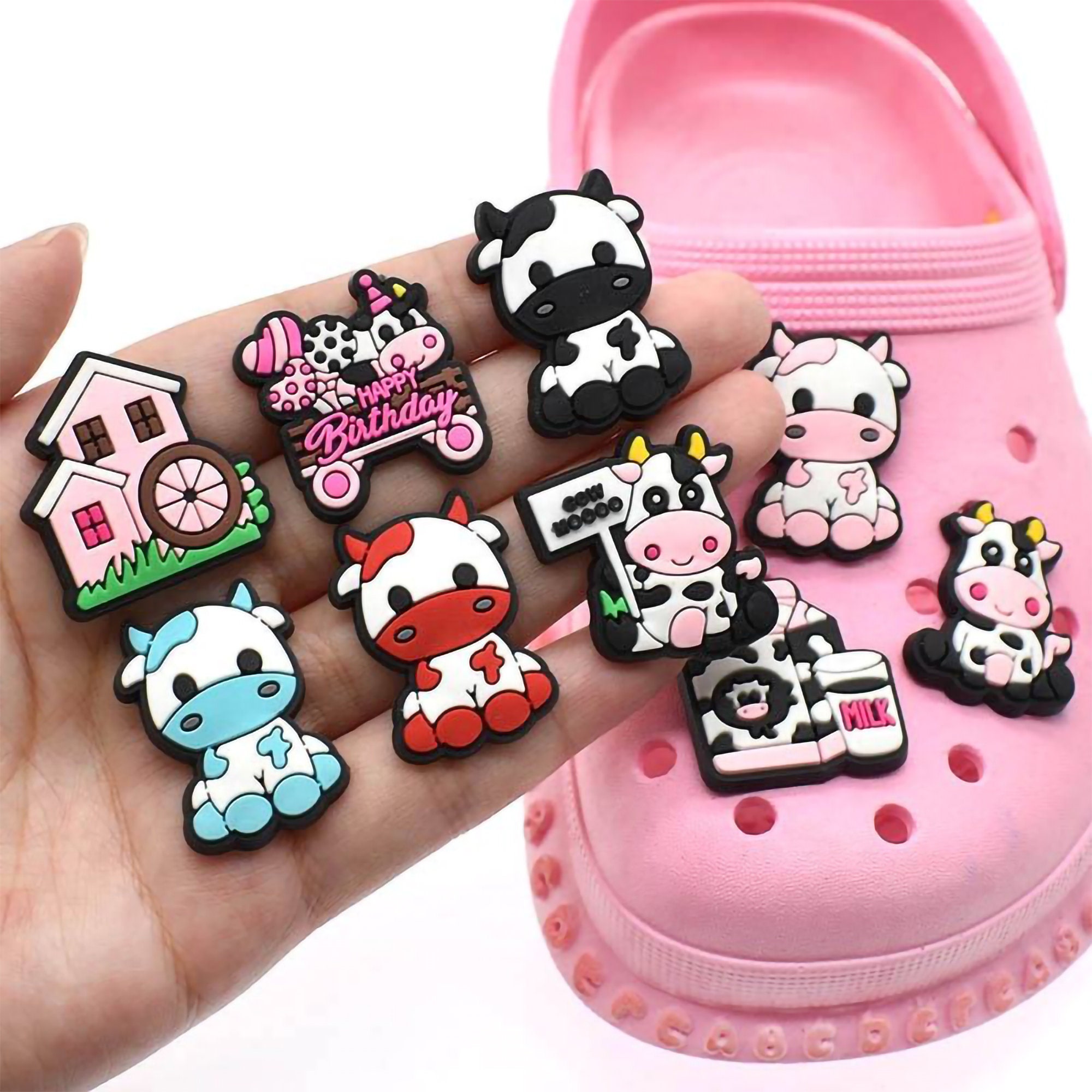 Kawaii Cow Croc Shoe Charmspopular Lovely Western Animal Croc Jibbitz ...